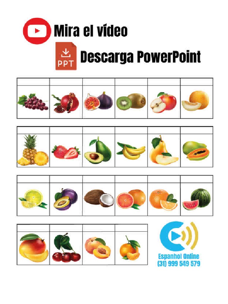 Vocabulario Frutas | PDF
