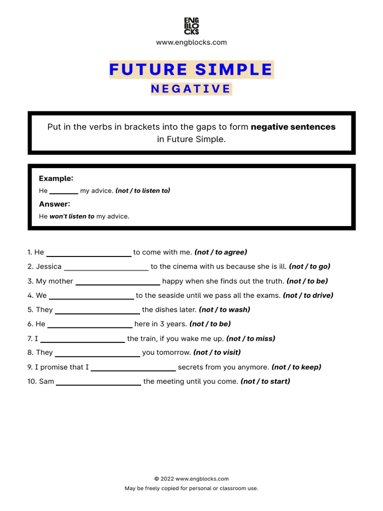 2.future-simple-negative | PDF