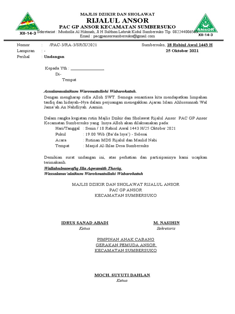 Surat MDS Pac | PDF