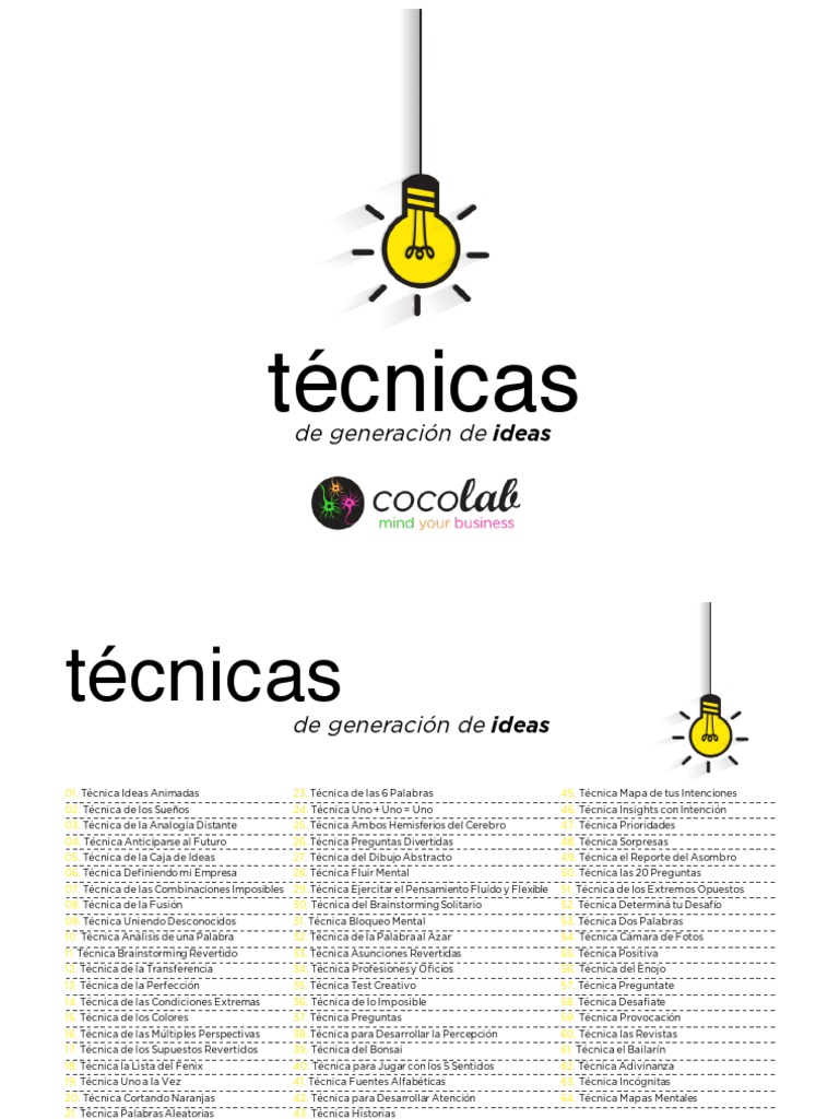 Técnicas Generación Ideas | PDF | Pensamiento | Mente