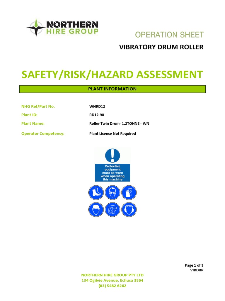 Risk Assessment RD 12 Roller | PDF | Throttle | Switch