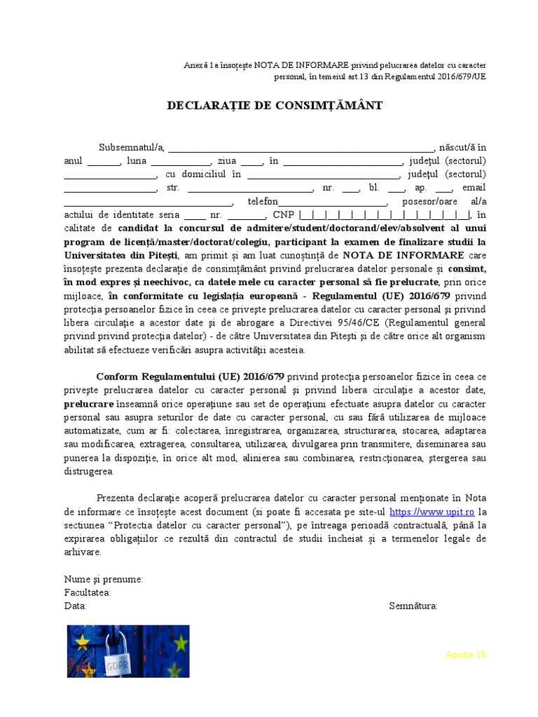 Declaratie Consimtamant 3 | PDF