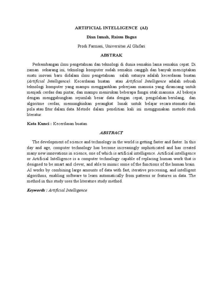 Artikel AI Kelompok 4 | PDF