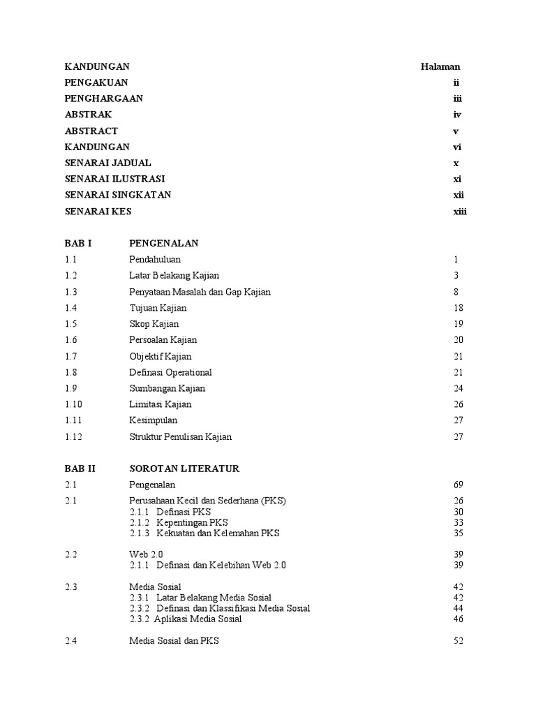 Table of Content Thesis | PDF