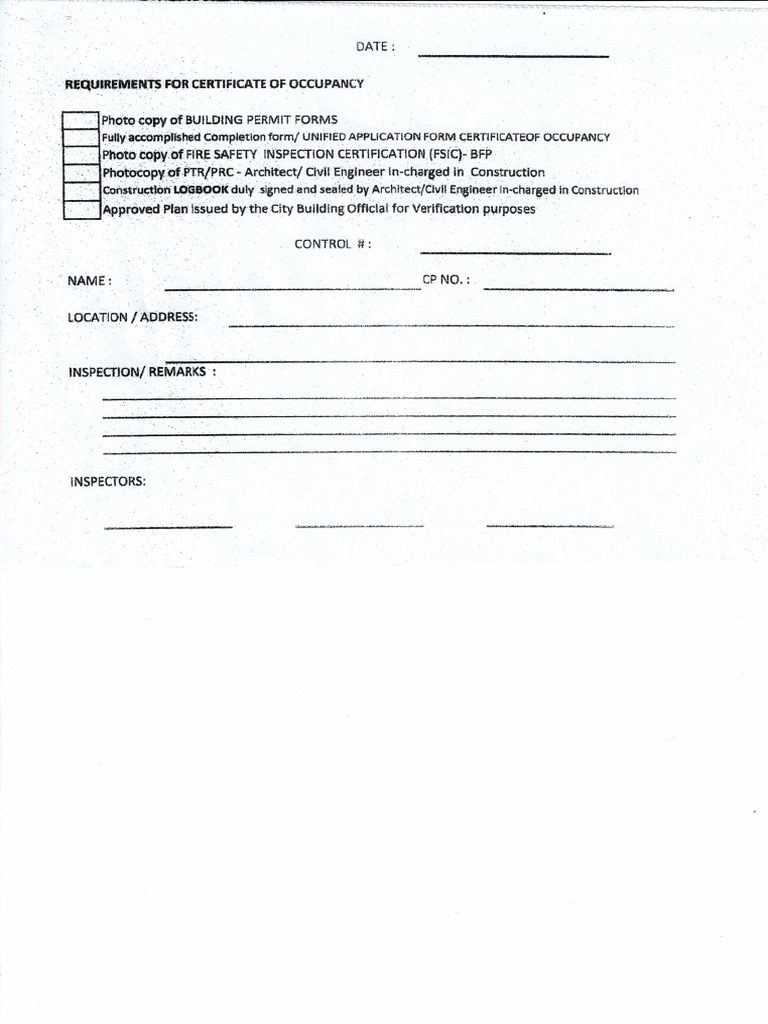 (Lessee) Occupancy Application Form | PDF