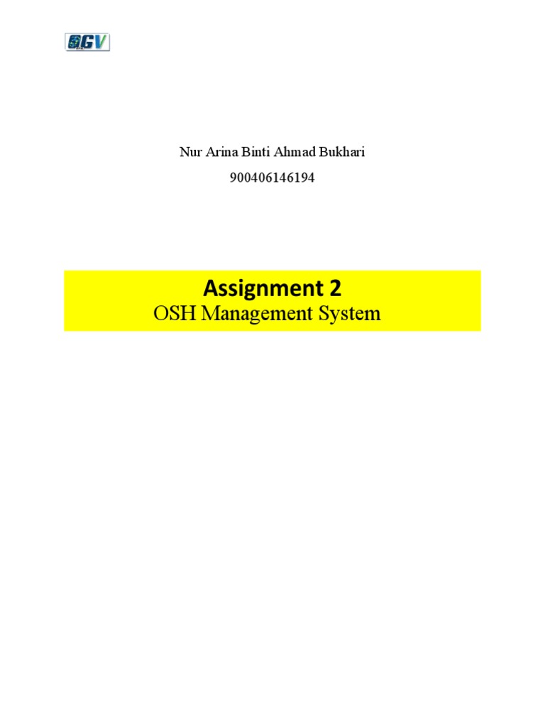 Assignment 2-Nur Arina Ahmad Bukhari | PDF | Emergency | Occupational Safety And Health