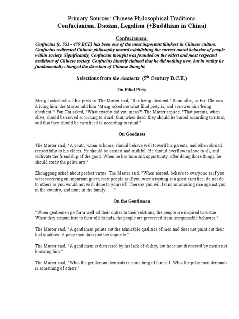 Chinese Philosophies DBQ | PDF | Confucianism | Tao