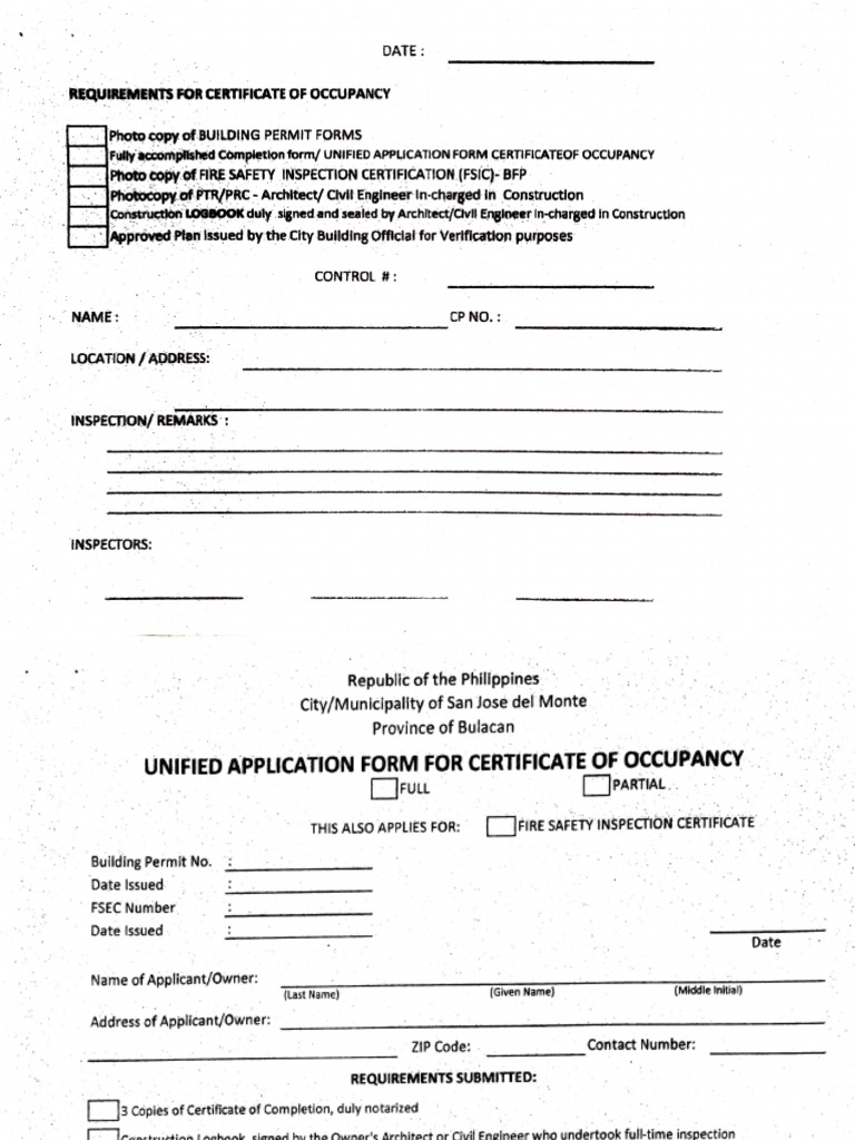 Certificate of Occupancy Requirements | PDF | Engineering | Real Estate