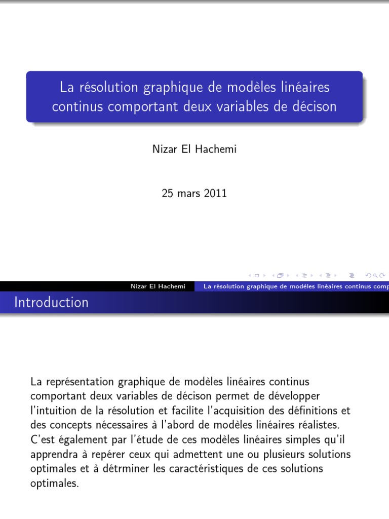 Résolution graphique de modèles linéaires | PDF | Mathématiques ...
