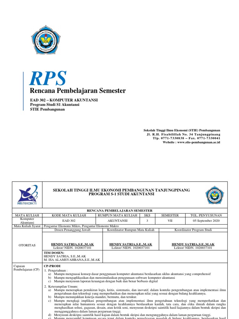 RPS MK Komputer Akuntansi | PDF