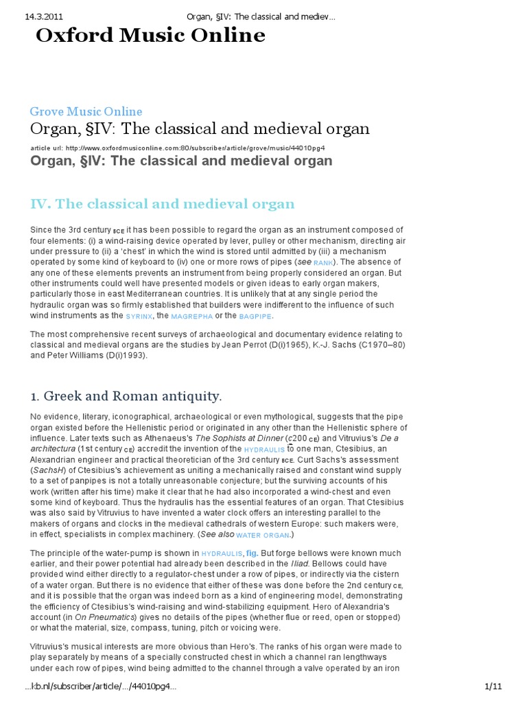 Medieval and Byzantine Organ History | PDF | Byzantine Empire