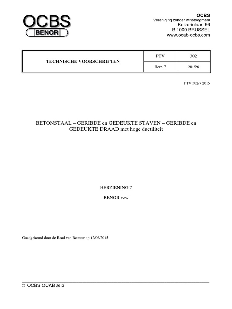 PTV302n BENOR (OCBS) | PDF