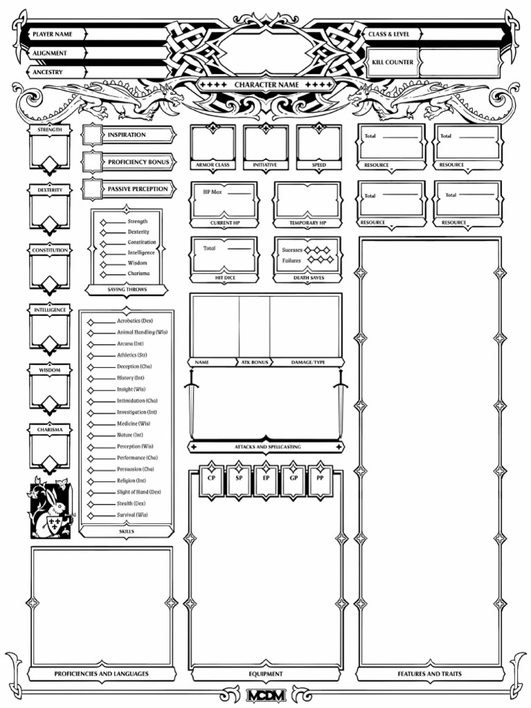 AtH Character Sheet PG 1 | PDF