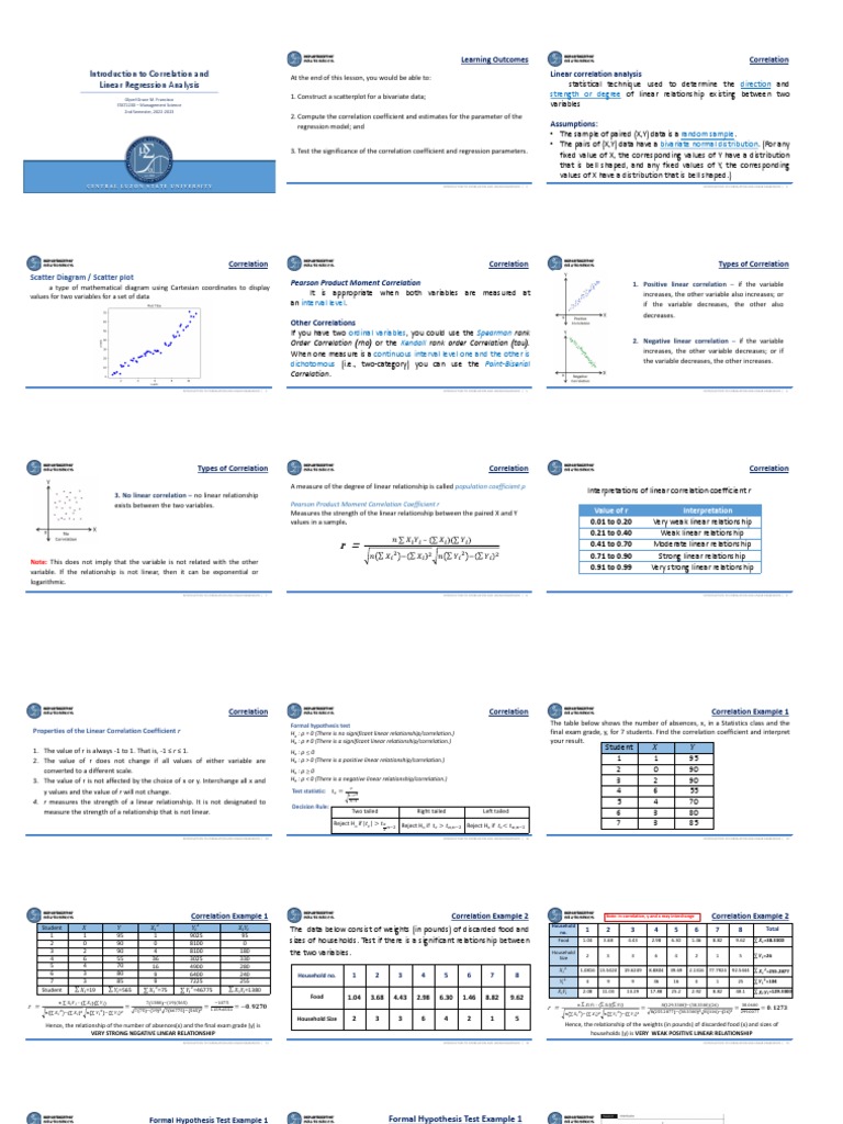 08 Introduction to Correlation and Linear Regression Analysis 2 | PDF | Regression Analysis ...