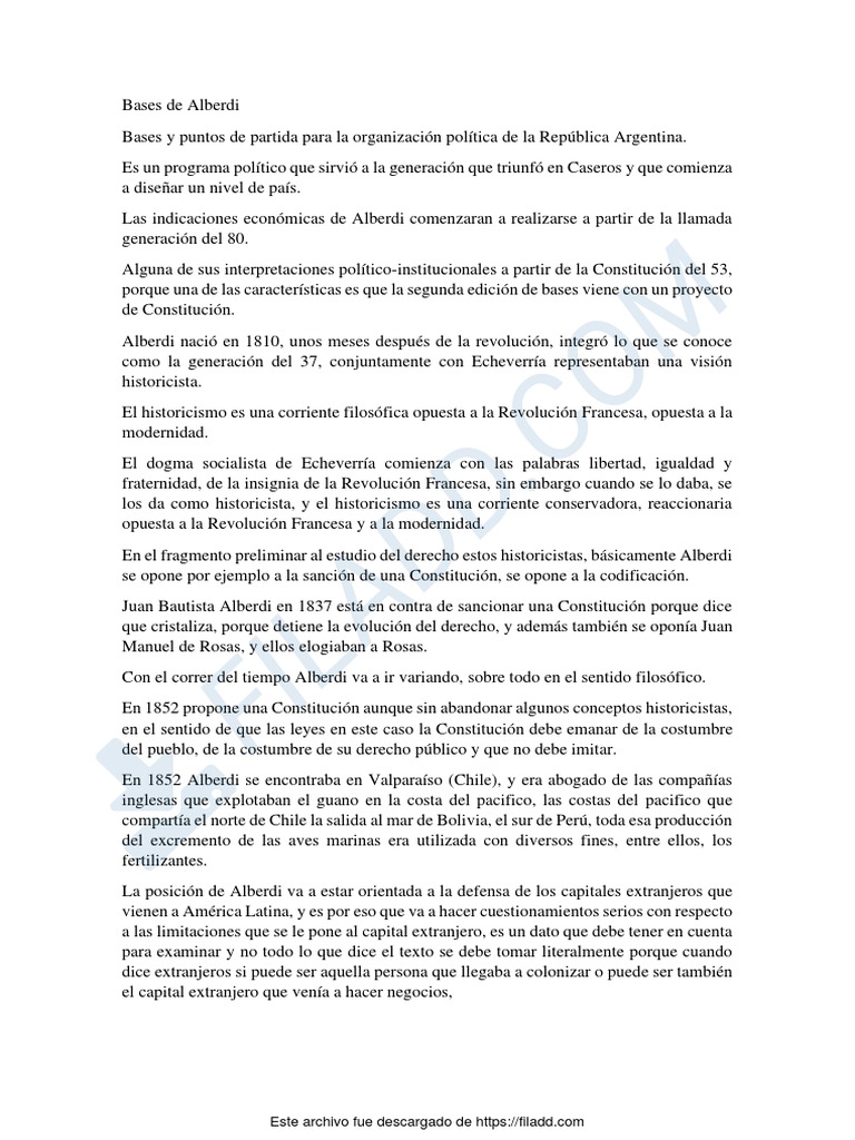 Bases de Alberdi | PDF | México | Constitución