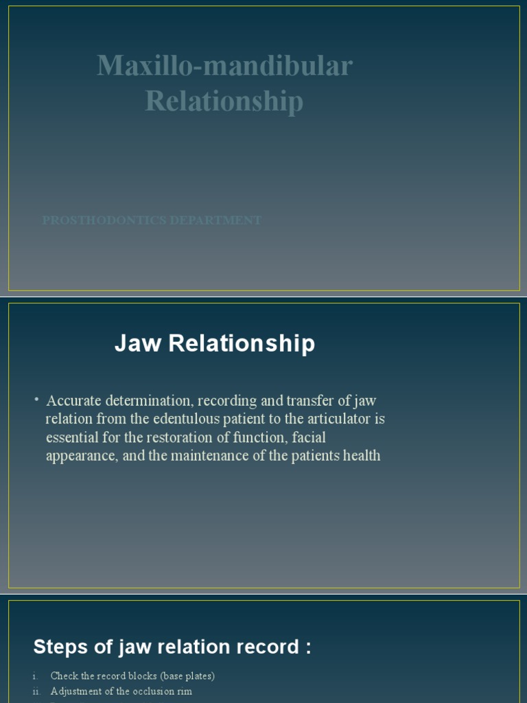 Jaw Relation 2nd Year | PDF