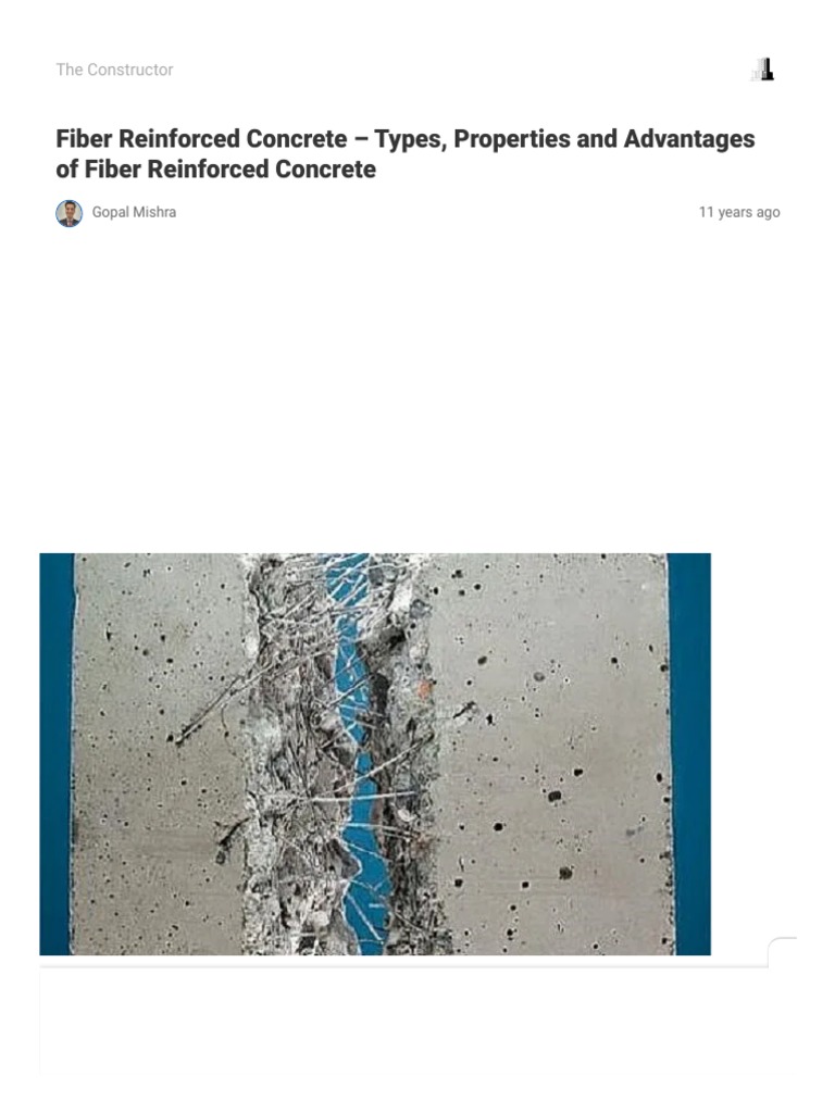 Fiber Reinforced Concrete - Types, Properties and Advantages | PDF ...