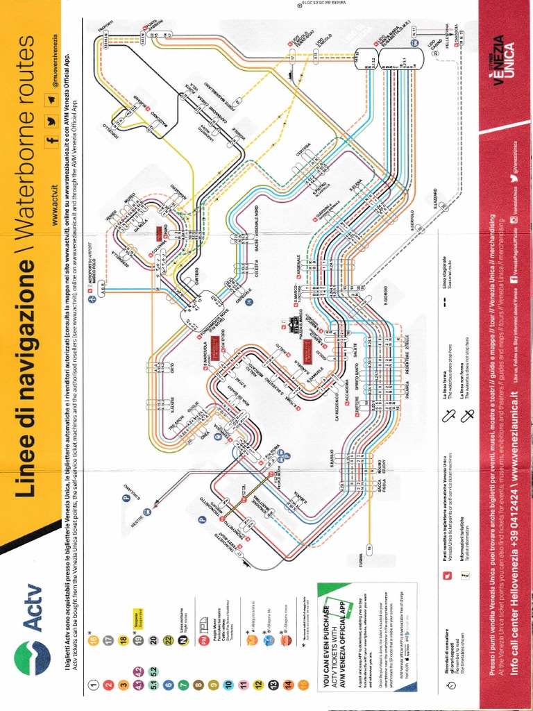 Water Bus Map Mappa Vaporetti | PDF