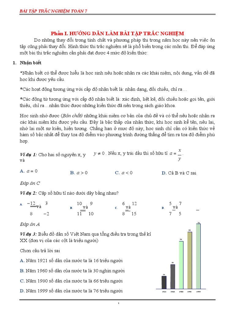 Bai Tap Trac Nghiem Toan 7 | PDF