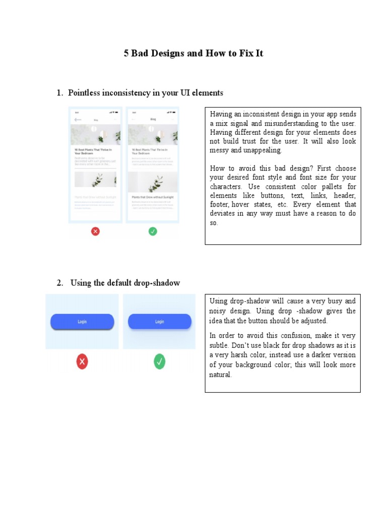 5 Bad Designs and How To Fix It | PDF | Software | Computing