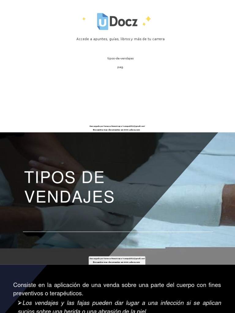 Tipos de Vendajes 254438 Downloadable 3220993 | PDF | Medicina CLINICA | Especialidades Medicas