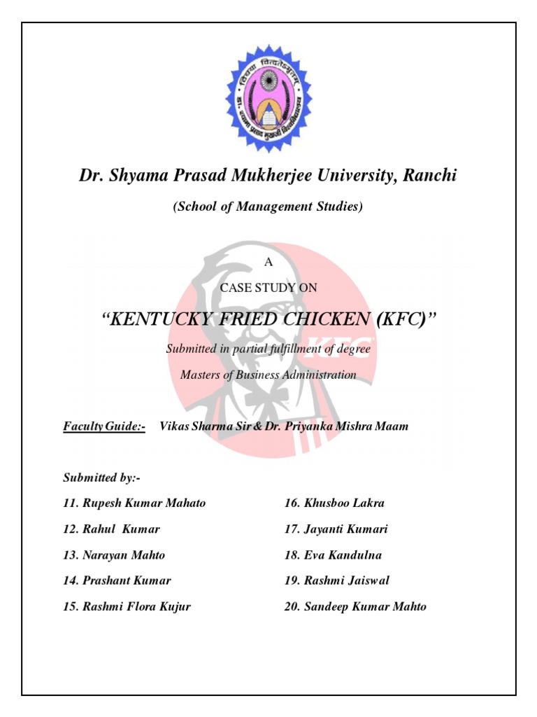 KFC FINAL-1 | PDF | Market Segmentation | Foods