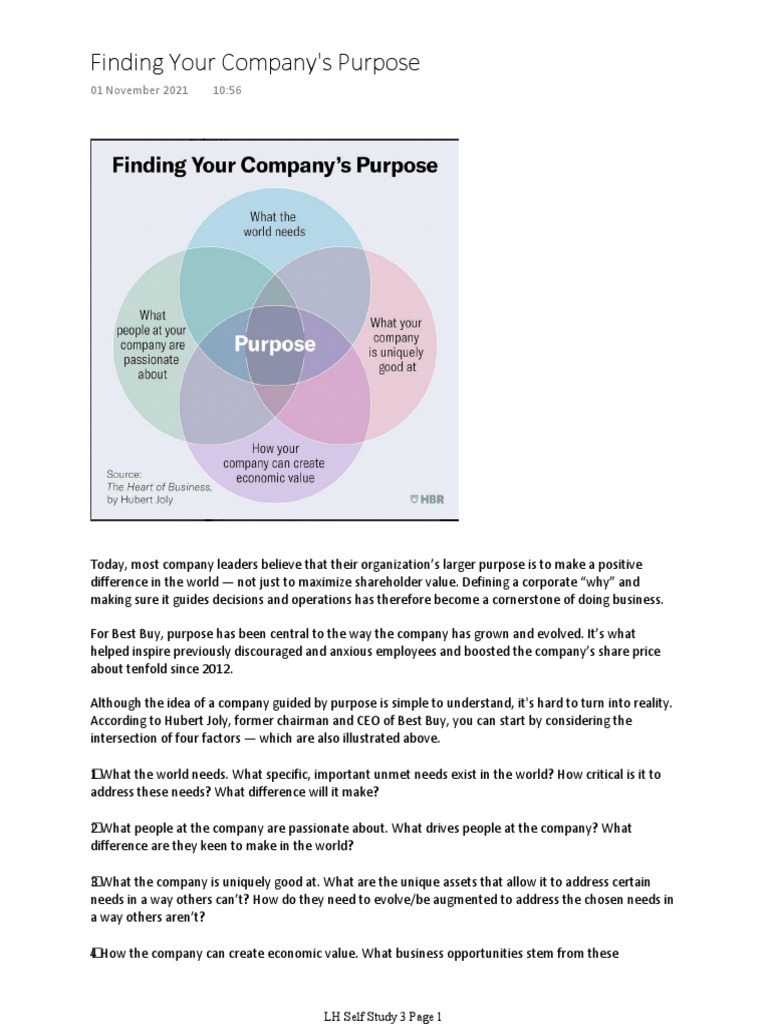 Defining Your Company's Purpose | PDF