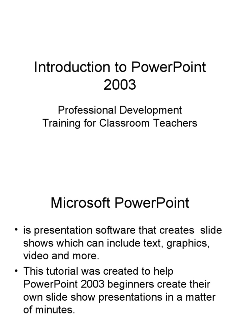 Introduction To PowerPoint 2003 | PDF | Microsoft Power Point | Point And Click