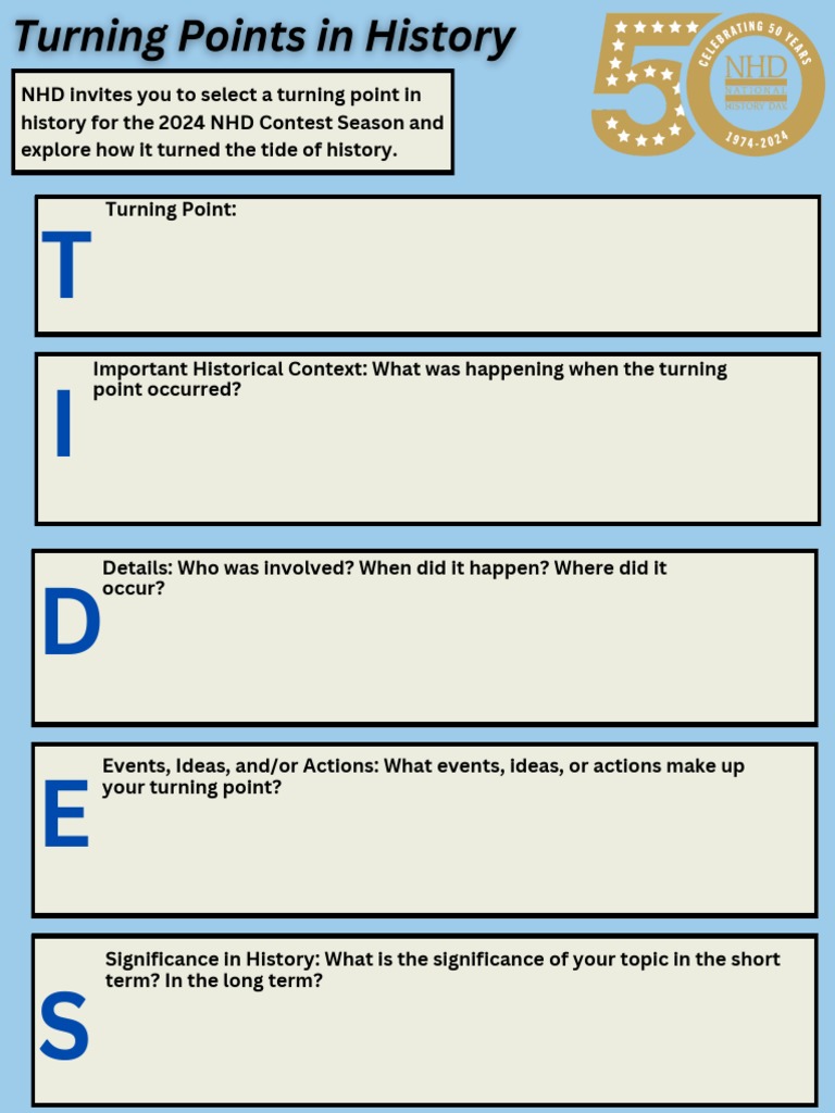 Turning Points Graphic Organizer Fillable | PDF
