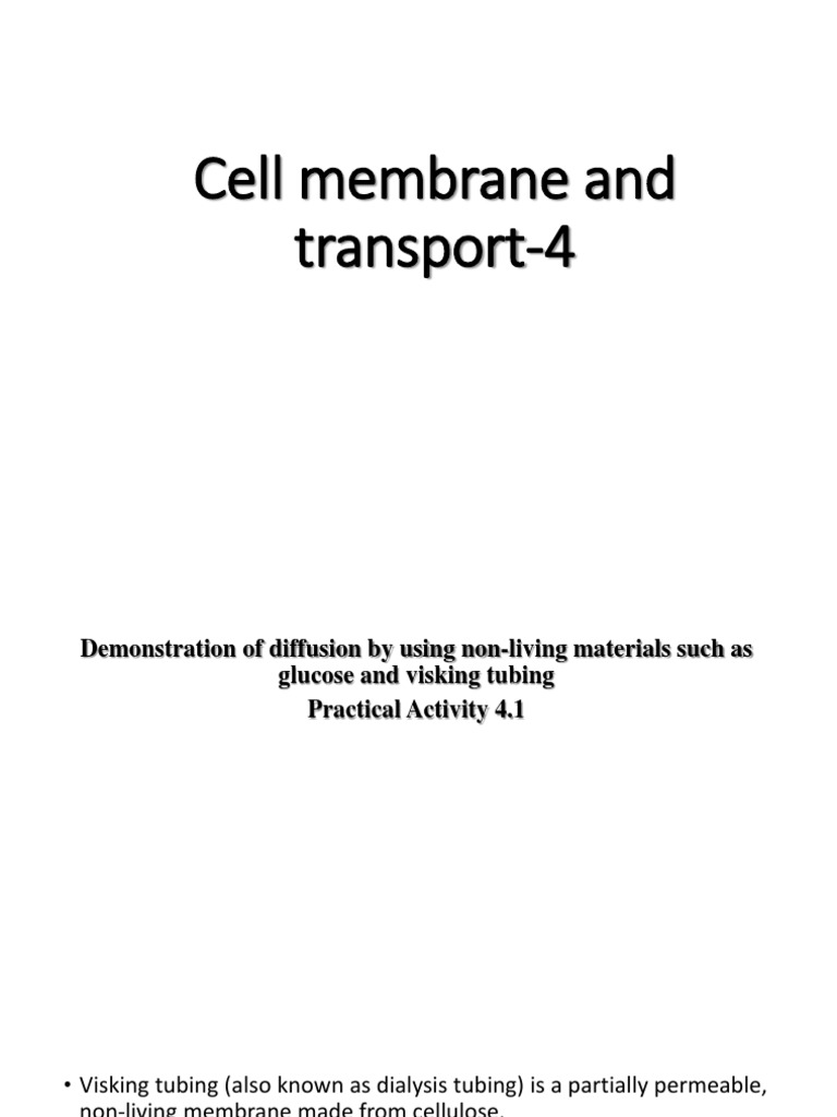 Cell Membrane and Transport 4-Practical Activity | PDF | Glucose ...