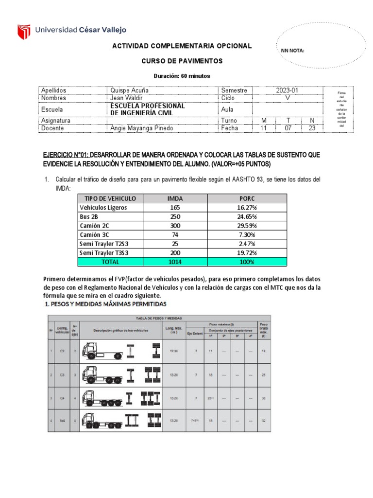 ACTIVIDAD COMPLEMENTARIA Pavimentos | PDF