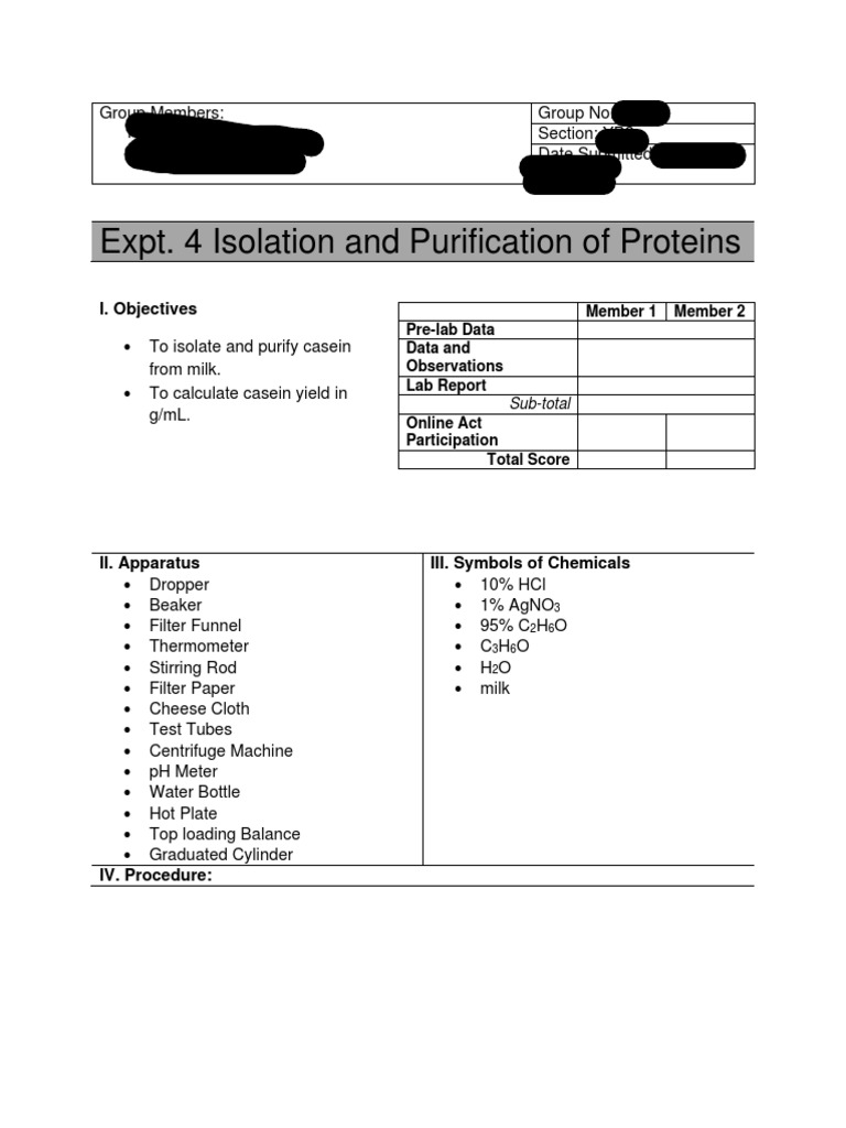 Expt. 4 Isolation and Purification of Proteins | PDF | Precipitation ...