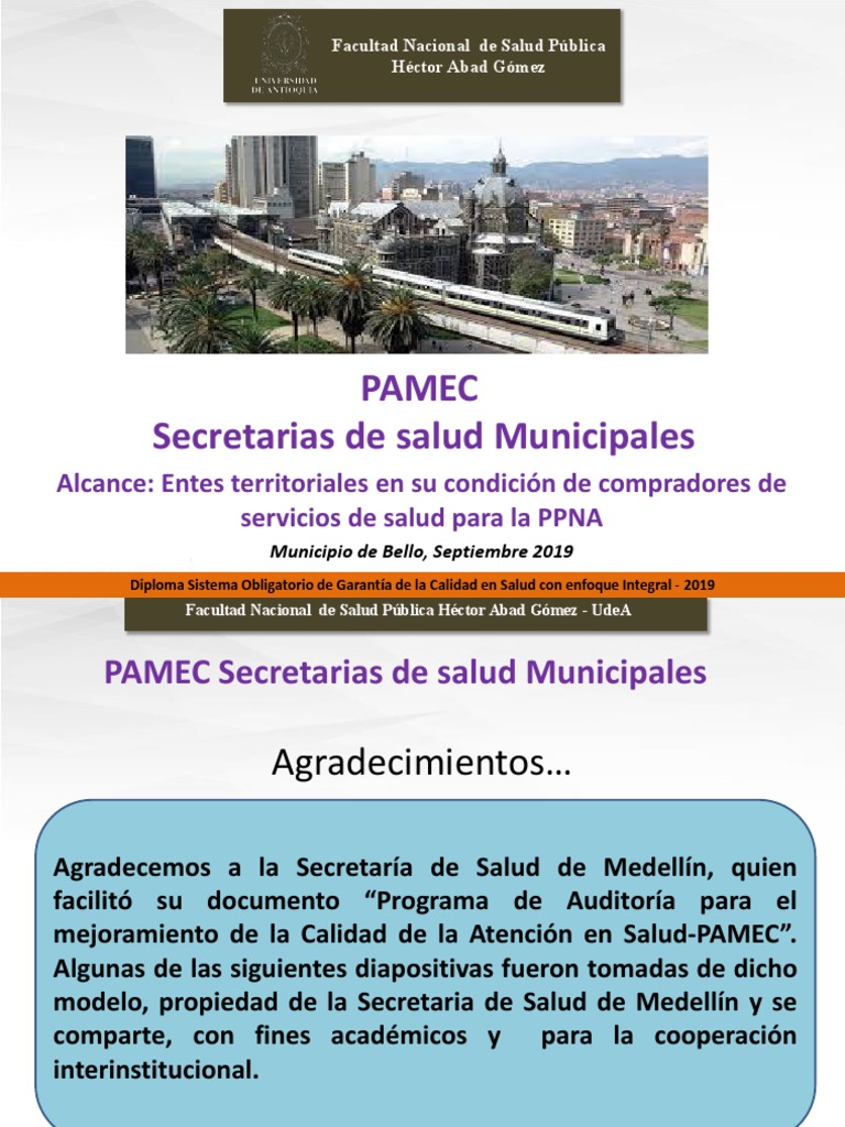 PAMEC en Salud: Mejora de Calidad en Medellín | PDF | Auditoría