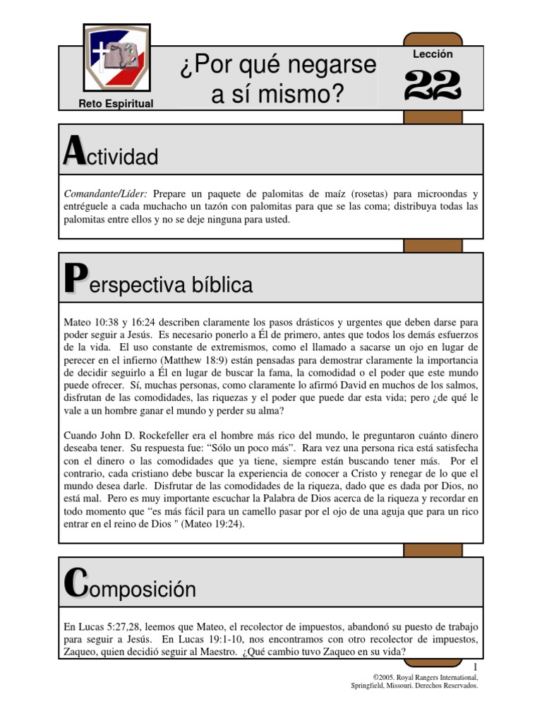 22 Por Qué Negarse A Sí Mismo | PDF