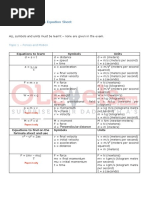 AQA GCSE Combined Science Equation Sheet | PDF | Mass | Force