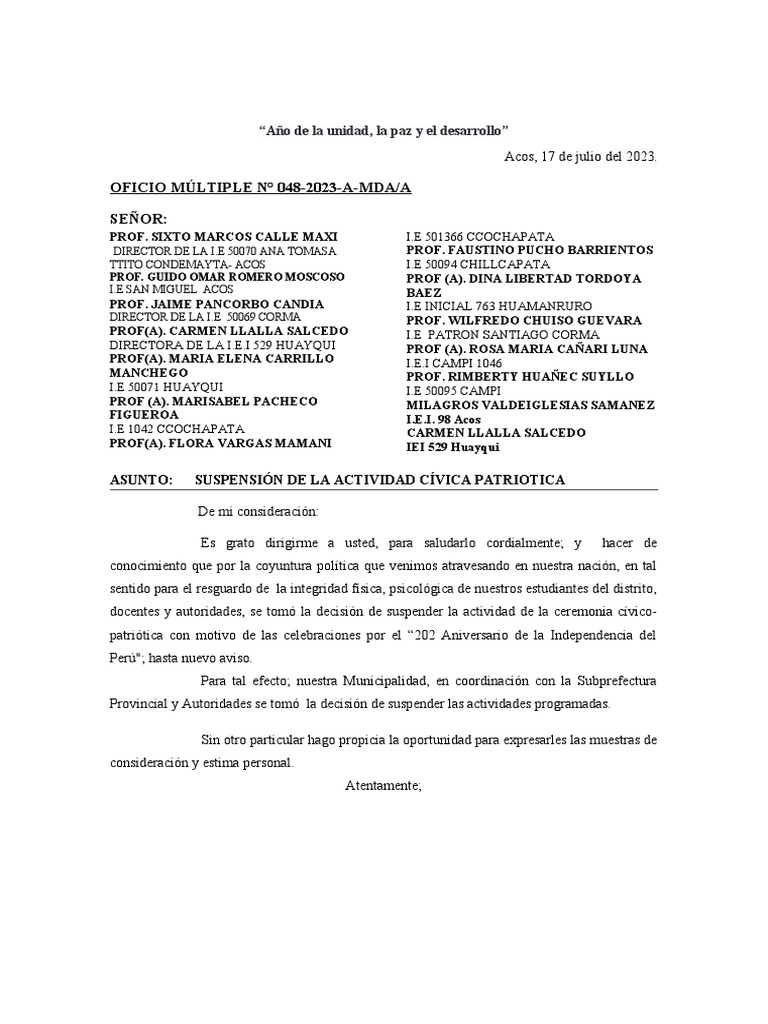 Oficio Multiple | PDF