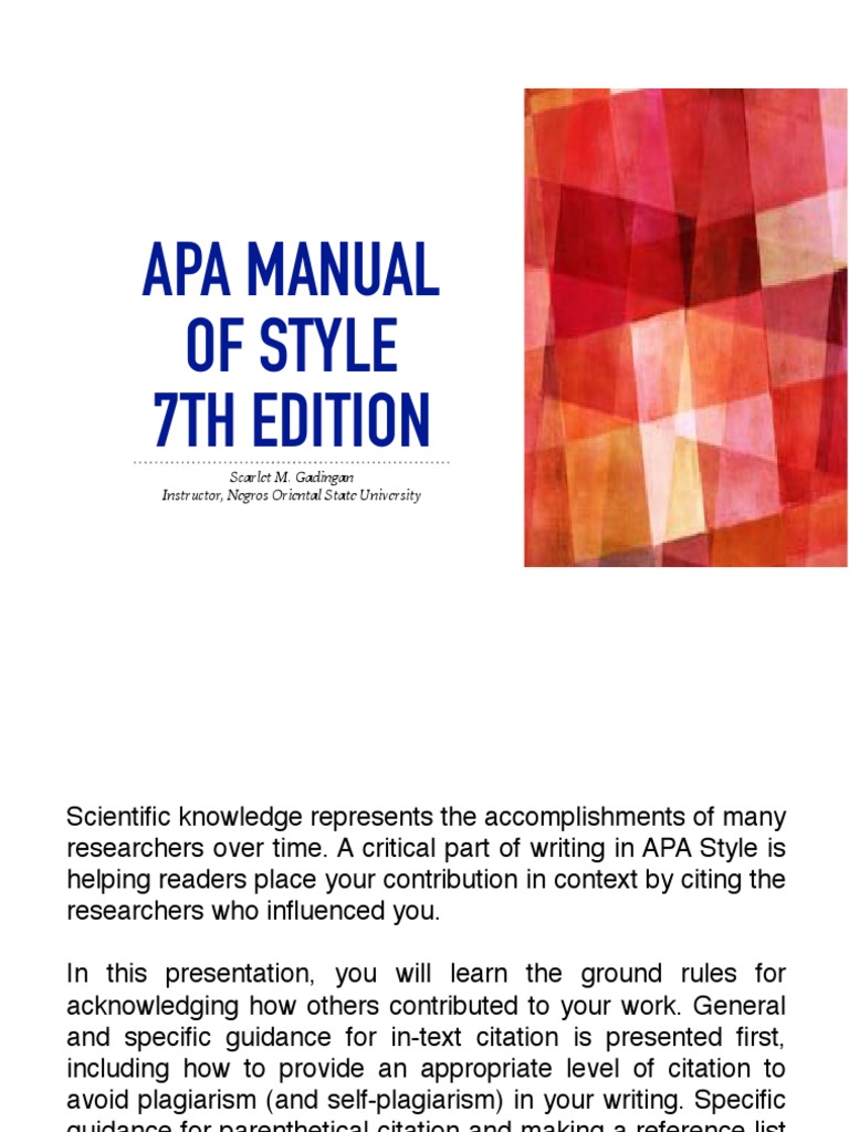APA 7th Edition Citation Guide | PDF | Plagiarism | Citation