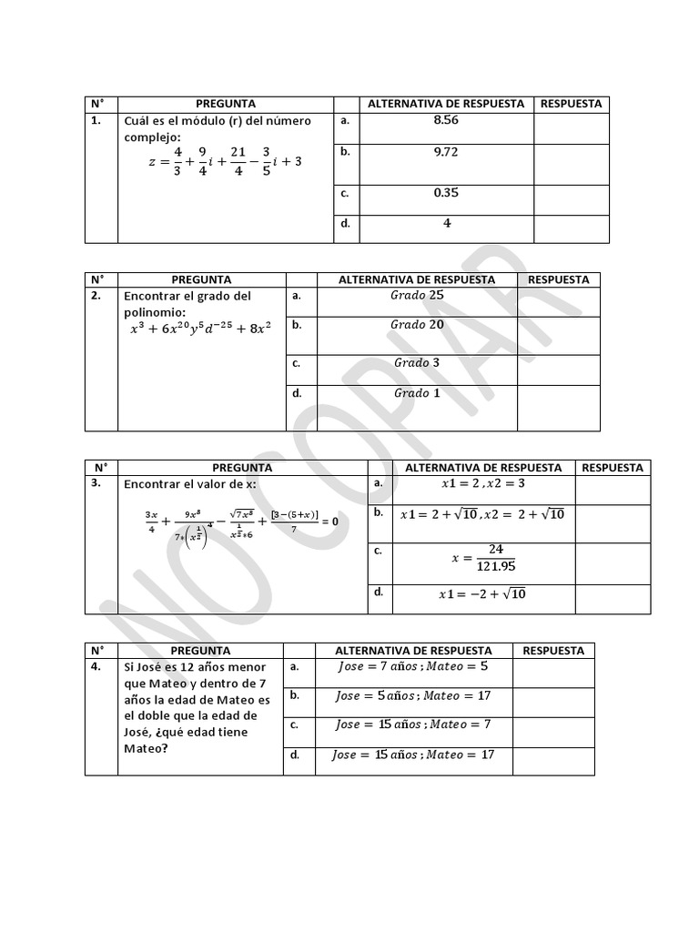 Examen Practico - Algebra - U1 | PDF | Matemáticas | Álgebra