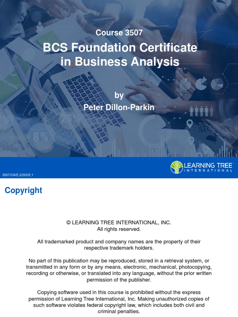 BCS Foundation Certificate in Business Analysis: Course 3507 | PDF | Business Analysis | Outsourcing