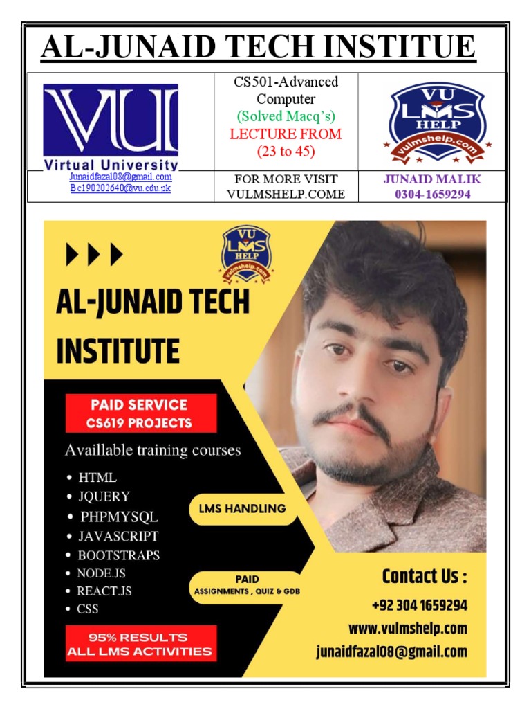 CS501 SOLVED MCQs FINAL TERM BY JUNAID | PDF | Input/Output | Central ... CS501 SOLVED MCQs FINAL TERM BY JUNAID | PDF | Input/Output | Central ...