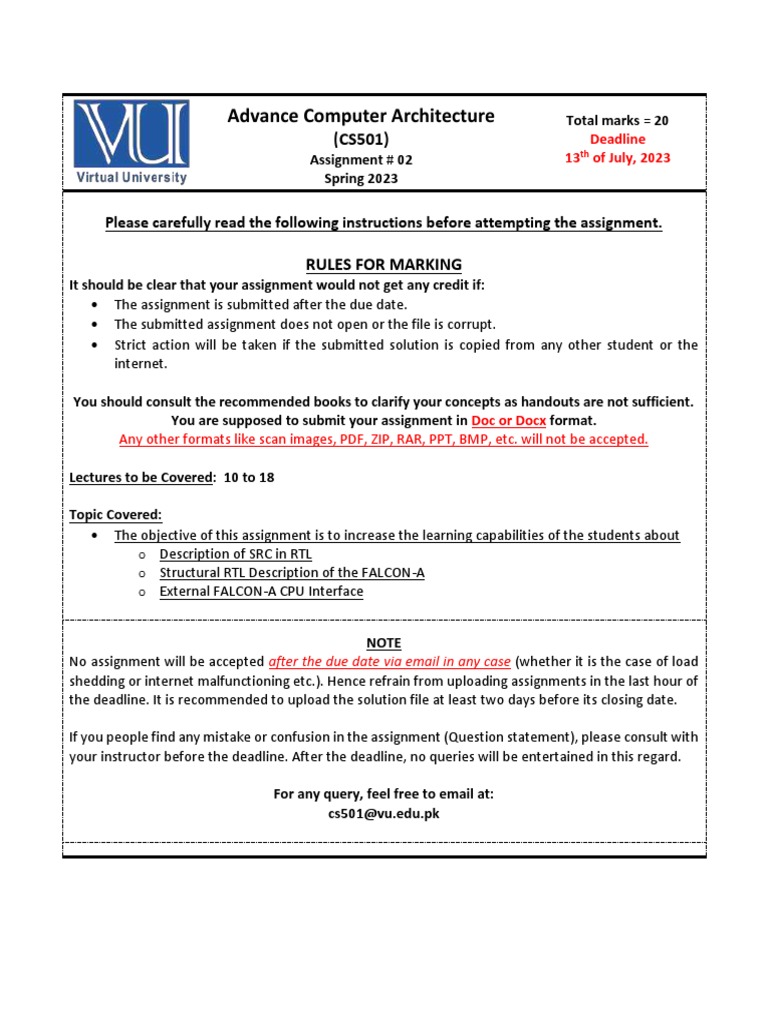 Spring 2023 - CS501 - 2 | PDF | Information Technology | Computer Science