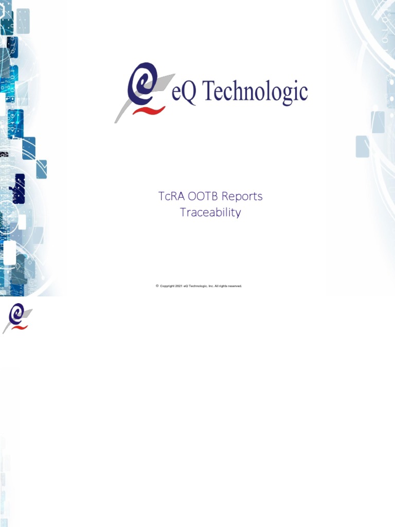 OOTB Reports - Traceability | PDF | Computer Science | Information Science