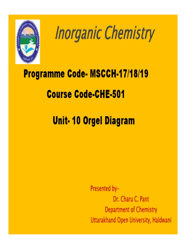 CHE-501 Lecture 5 Orgal Diagram by Dr. Charu C. Pant | PDF