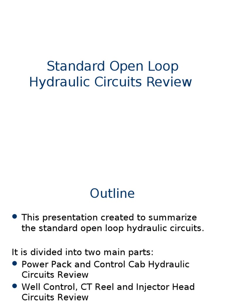Standard Open Loop Hydraulic Circuits Review | PDF | Valve | Pump