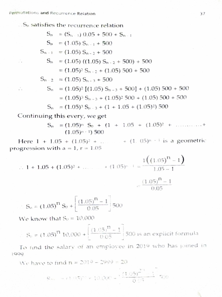 Recurrence Relation Pdf