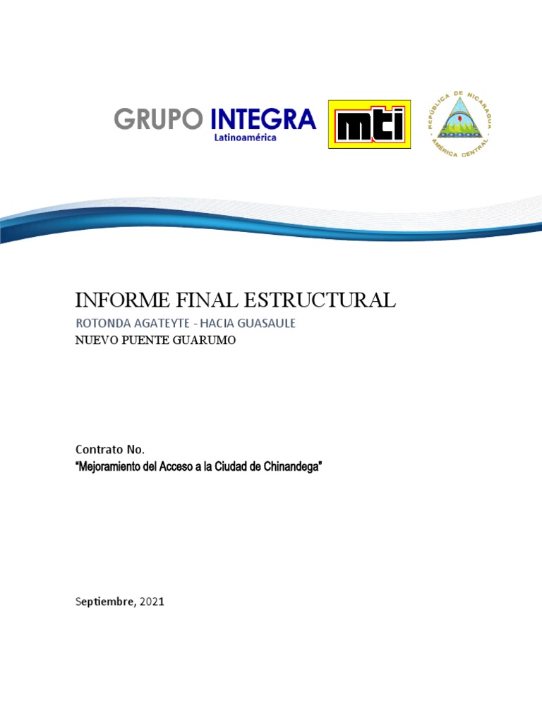 Informe de Estudio Estructural Guarumo | PDF | Puente | Fundación ...