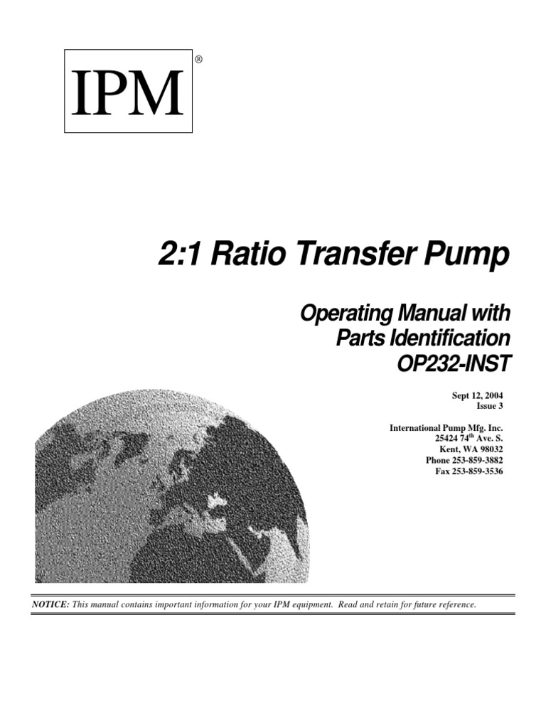 IPM Pump Manual | PDF | Pump | Pipe (Fluid Conveyance)