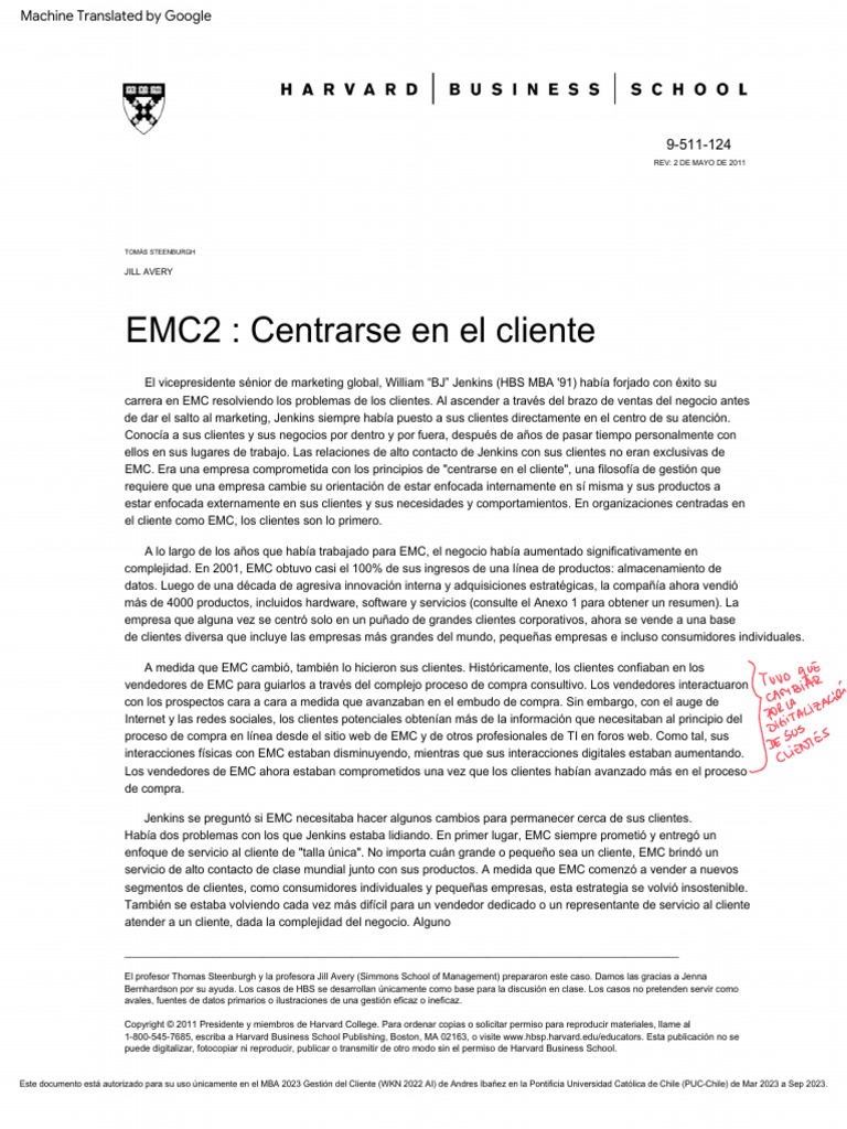 EMC 2 Delivering Customer Centricity ESP | Descargar gratis PDF ...