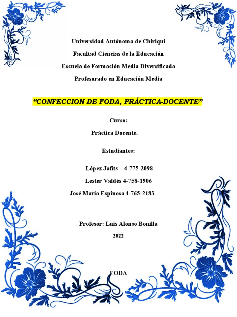 Foda. Practica Docente | PDF | Maestros | Enseñando