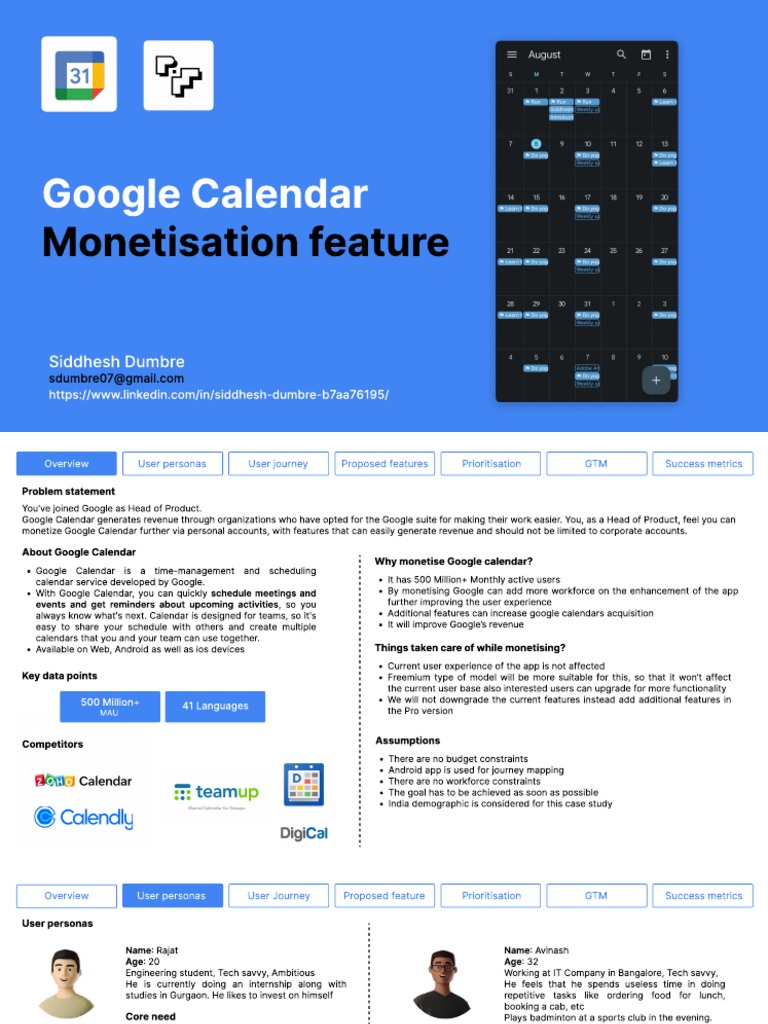 Google Calendar Product Case Study | PDF | Mobile App | Android (Operating System)